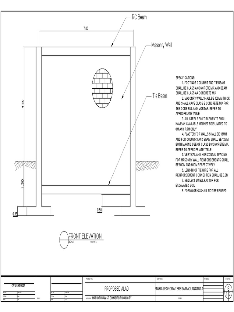 CHB Perimeter Wall 1A | PDF | Masonry | Wall