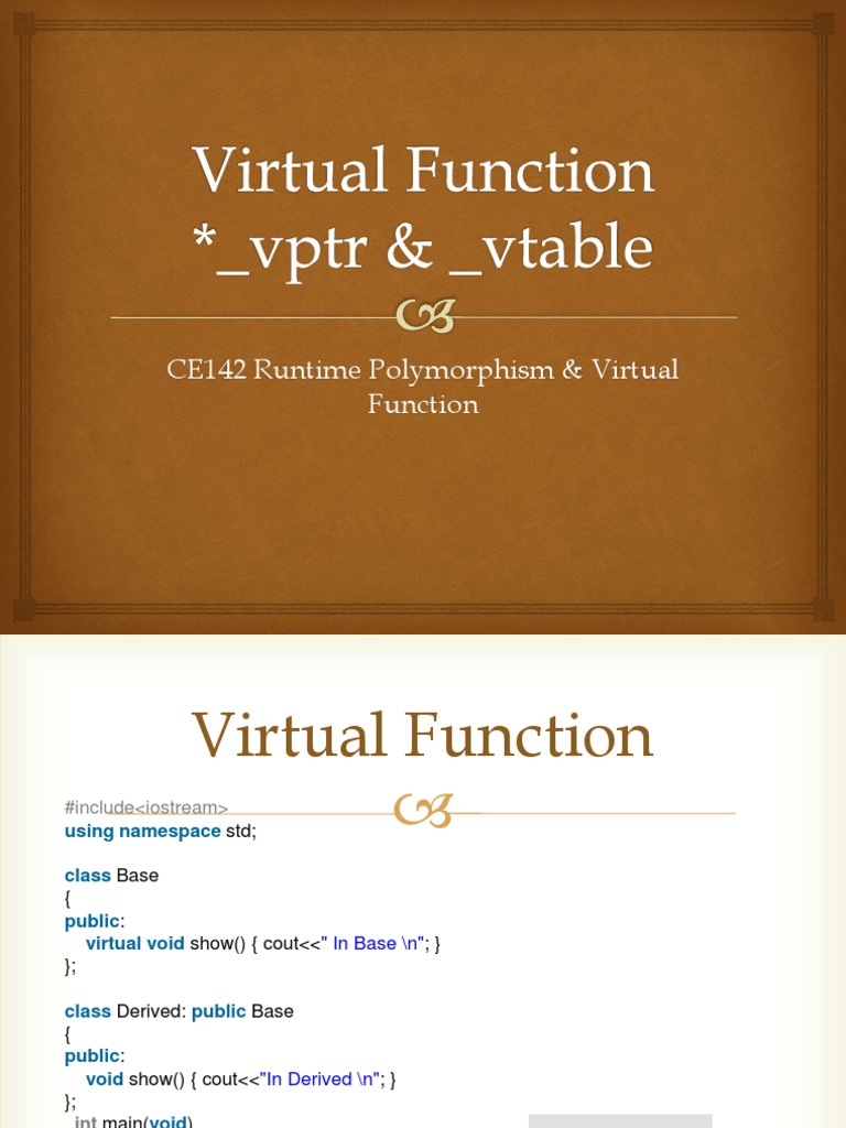 Virtual Function Polymorphism | PDF | Class (Computer Programming) | C++