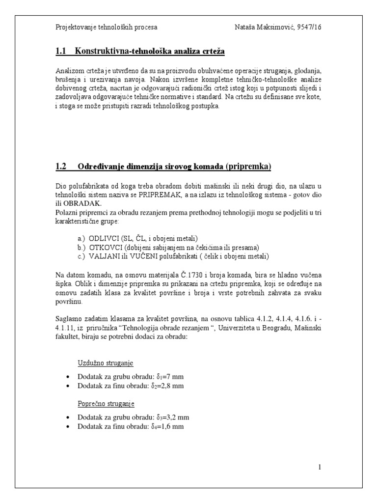 Tehnoloski Postupak | PDF