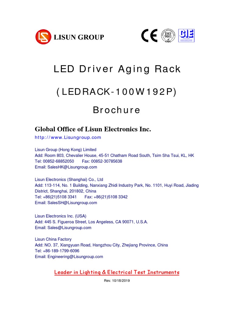 Led Driver Aging Rack | PDF