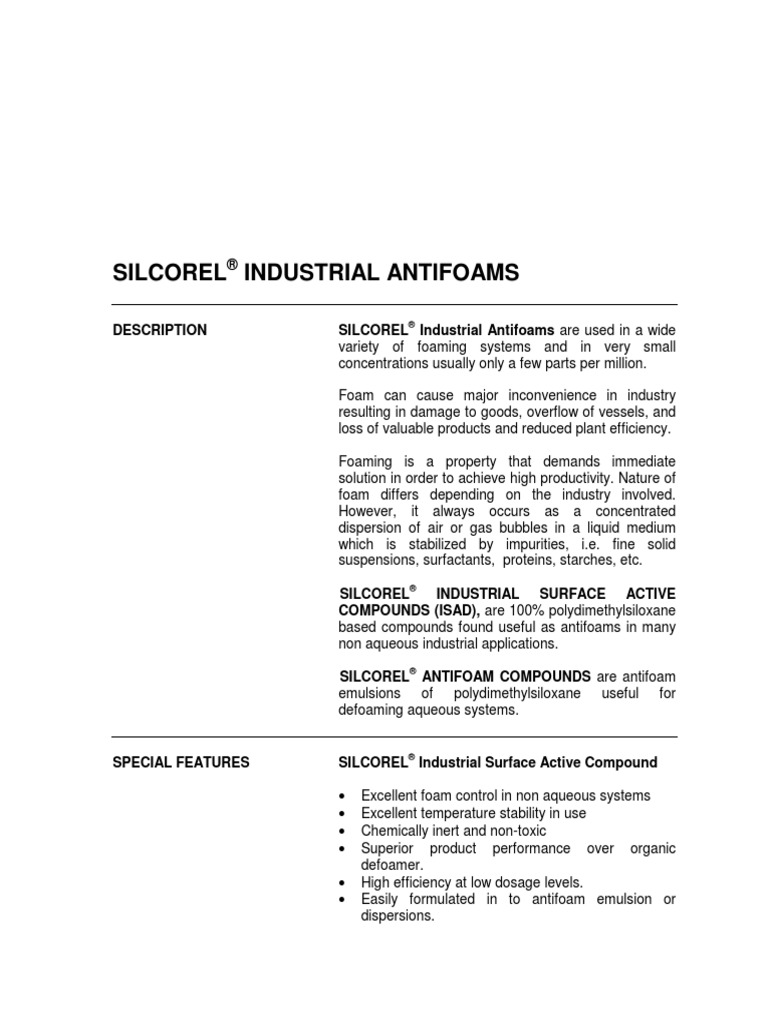 Antifoam Compound | PDF | Foam | Emulsion