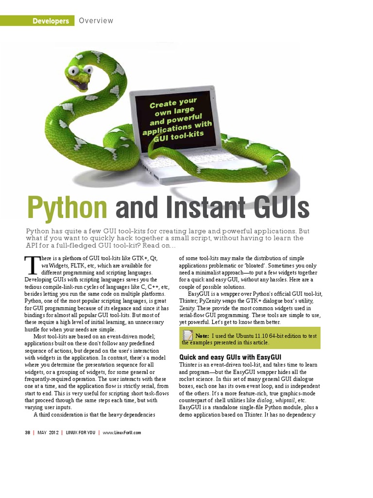 Python and Instant Gui PDF | PDF | Command Line Interface | Graphical ...