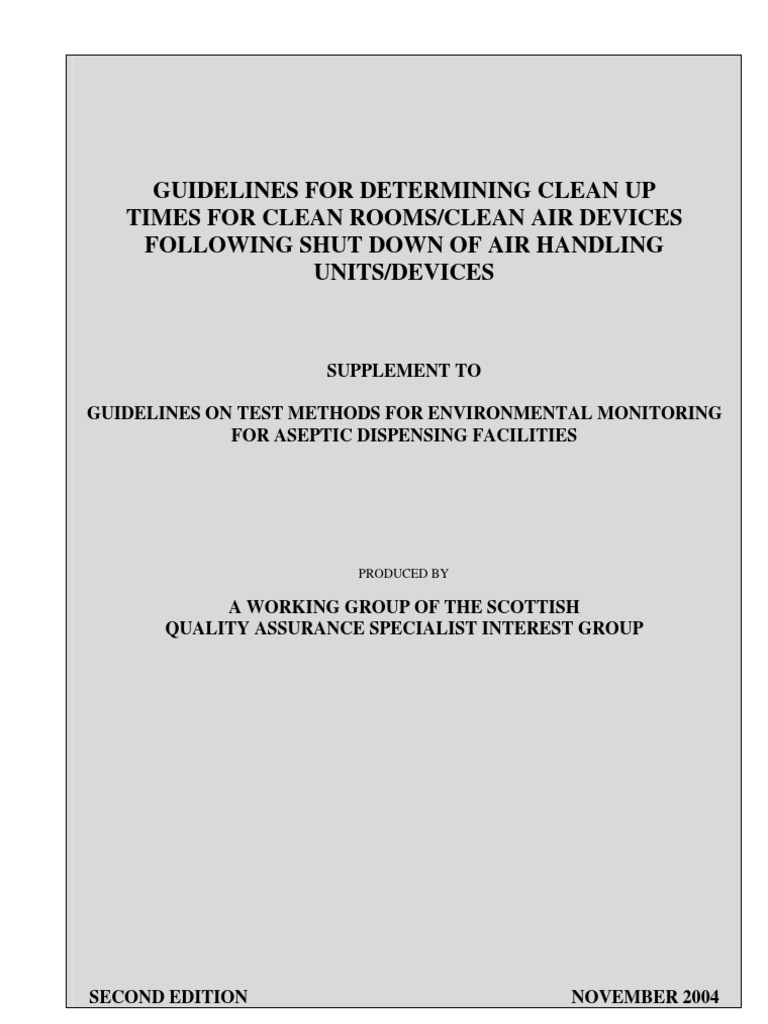 Clean Room Cleanup Time Guidelines | PDF | Nature