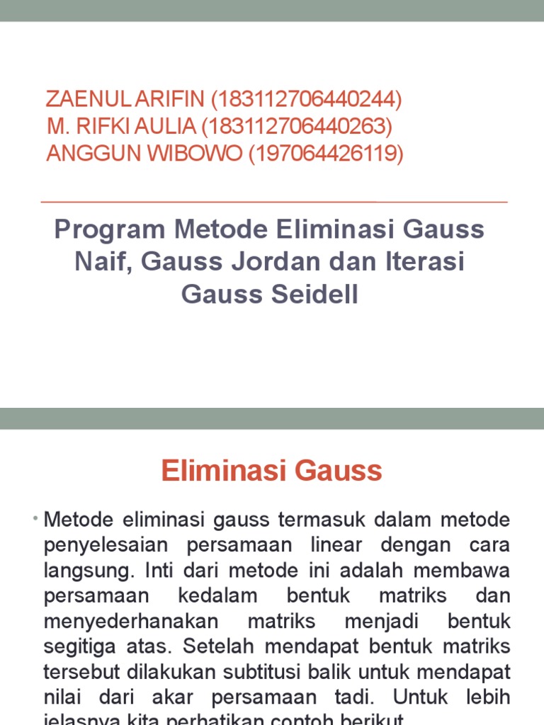 Tugas Eliminasi Gauss | PDF