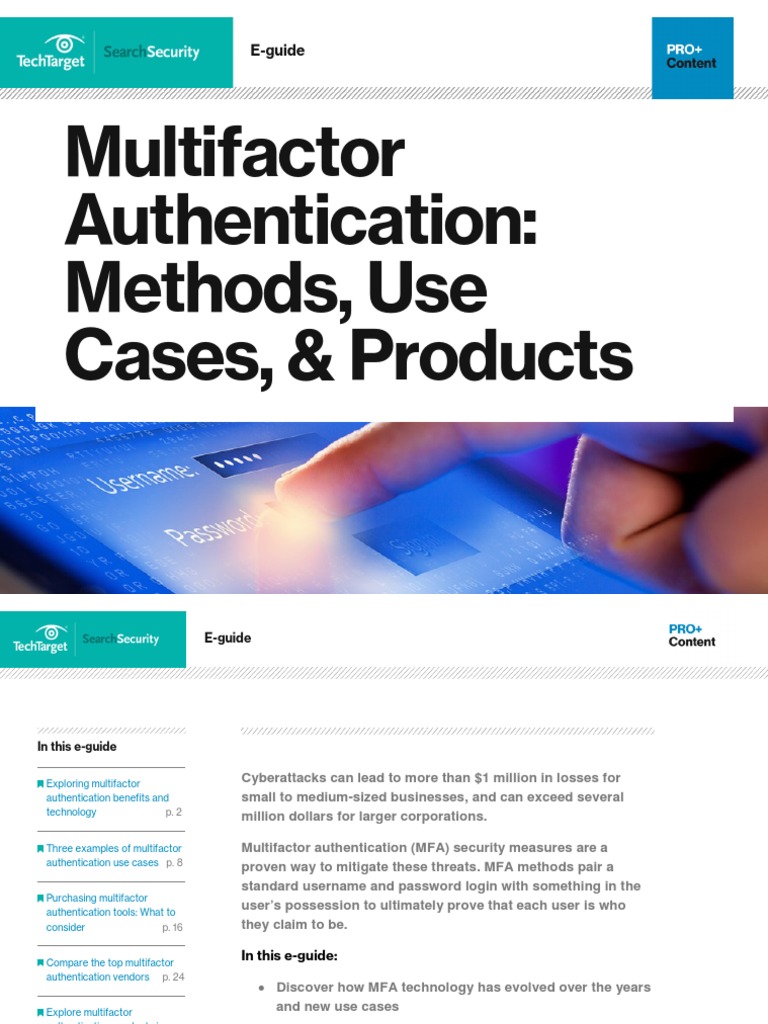 Multifactor Authentication: Methods, Use Cases, & Products: E-Guide | PDF | Authentication ...