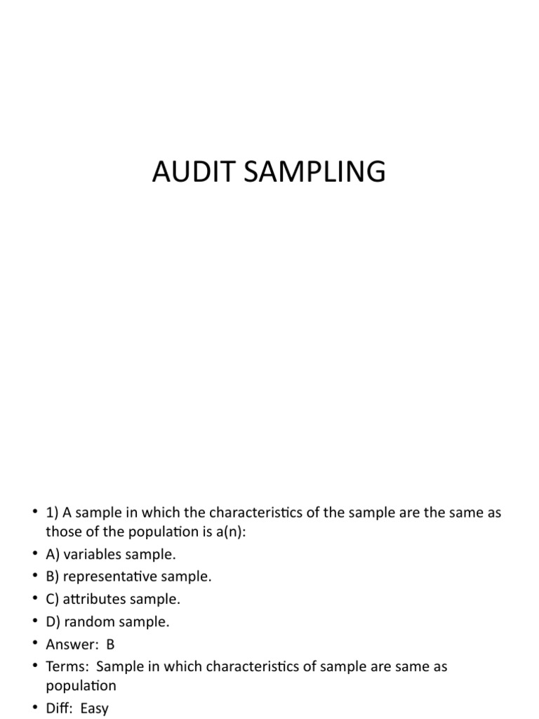 Audit Sampling PPT Presents | PDF