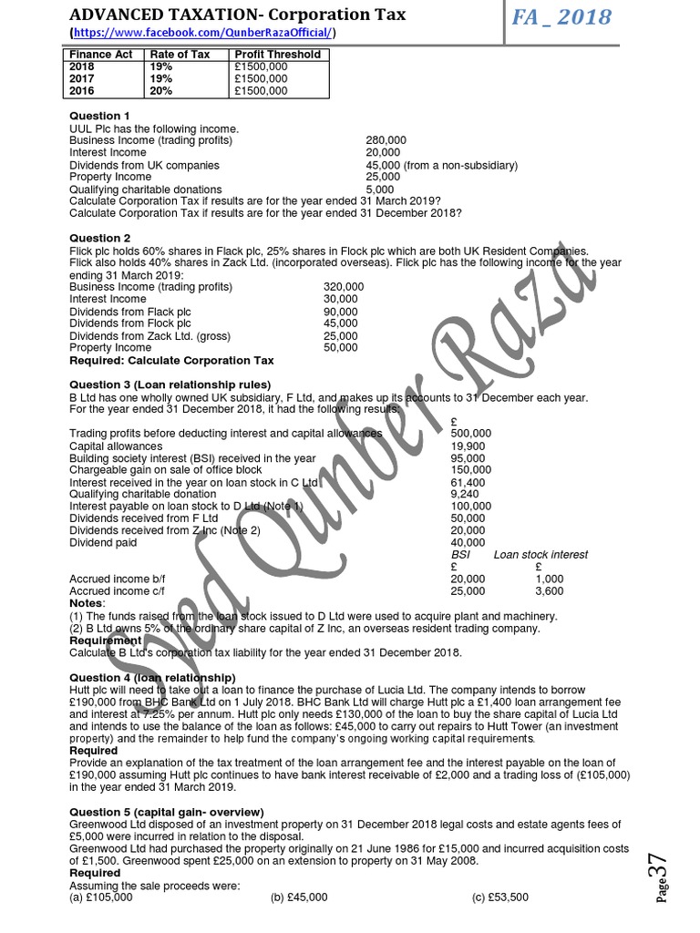 P6-Corporation Tax | PDF | United Kingdom Corporation Tax | Corporate Tax