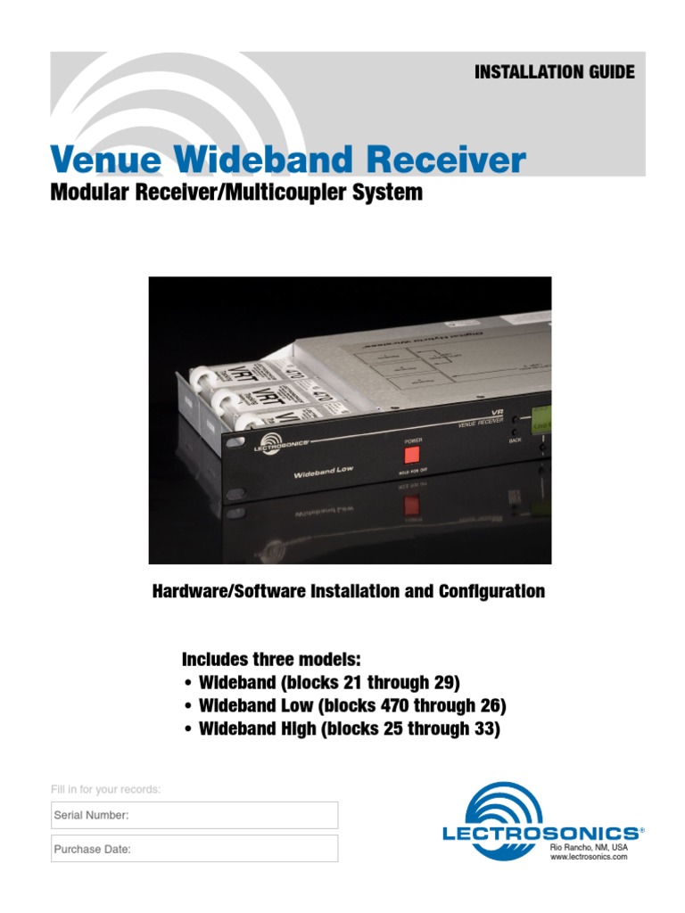 Venue Wideband Receiver: Modular Receiver/Multicoupler System | PDF ...
