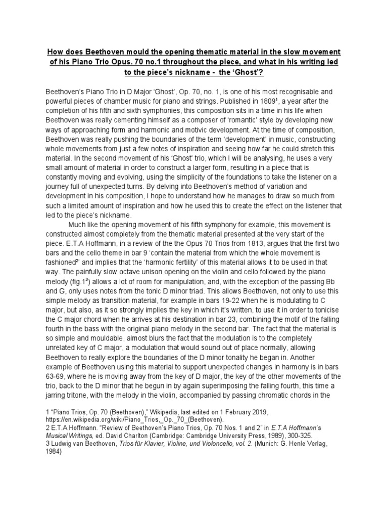 Beethoven Essay | PDF | Ludwig Van Beethoven | Chamber Music