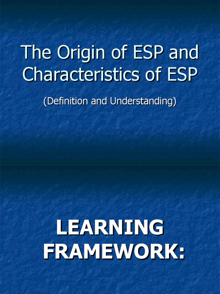 The Origin of ESP | PDF | English As A Second Or Foreign Language ...