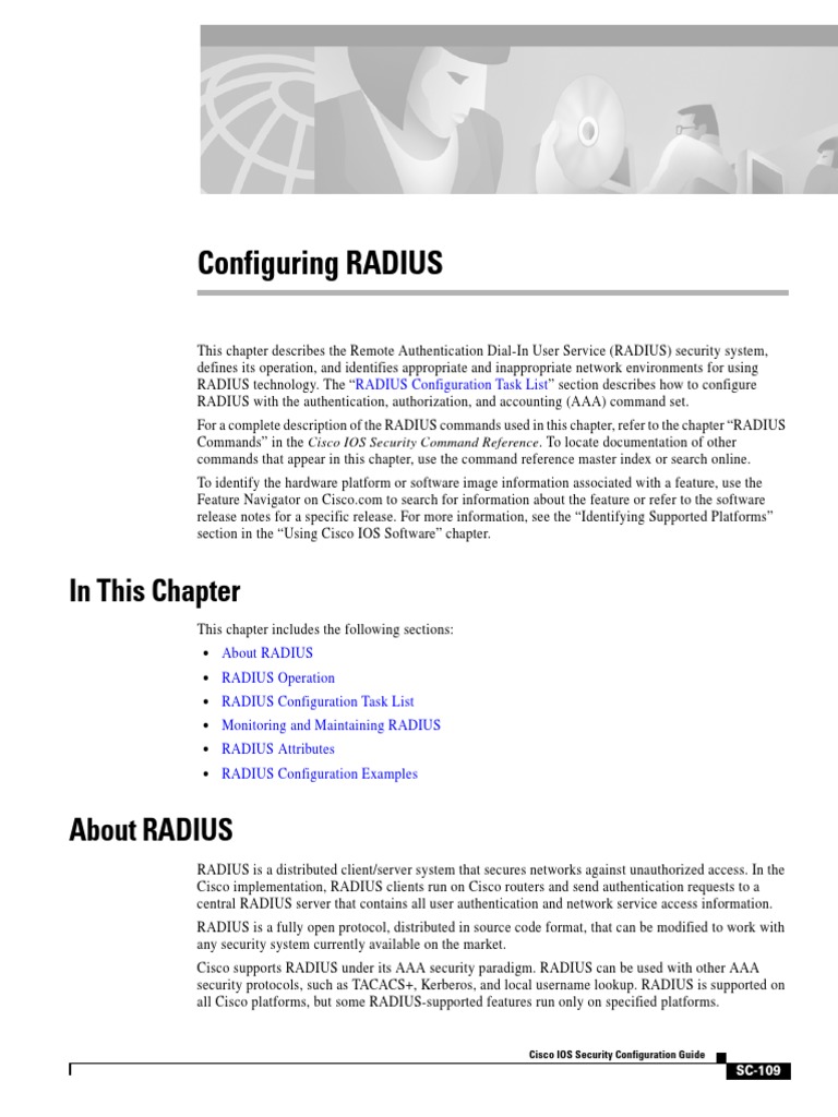 Configuring RADIUS: in This Chapter | PDF | Radius | Ip Address