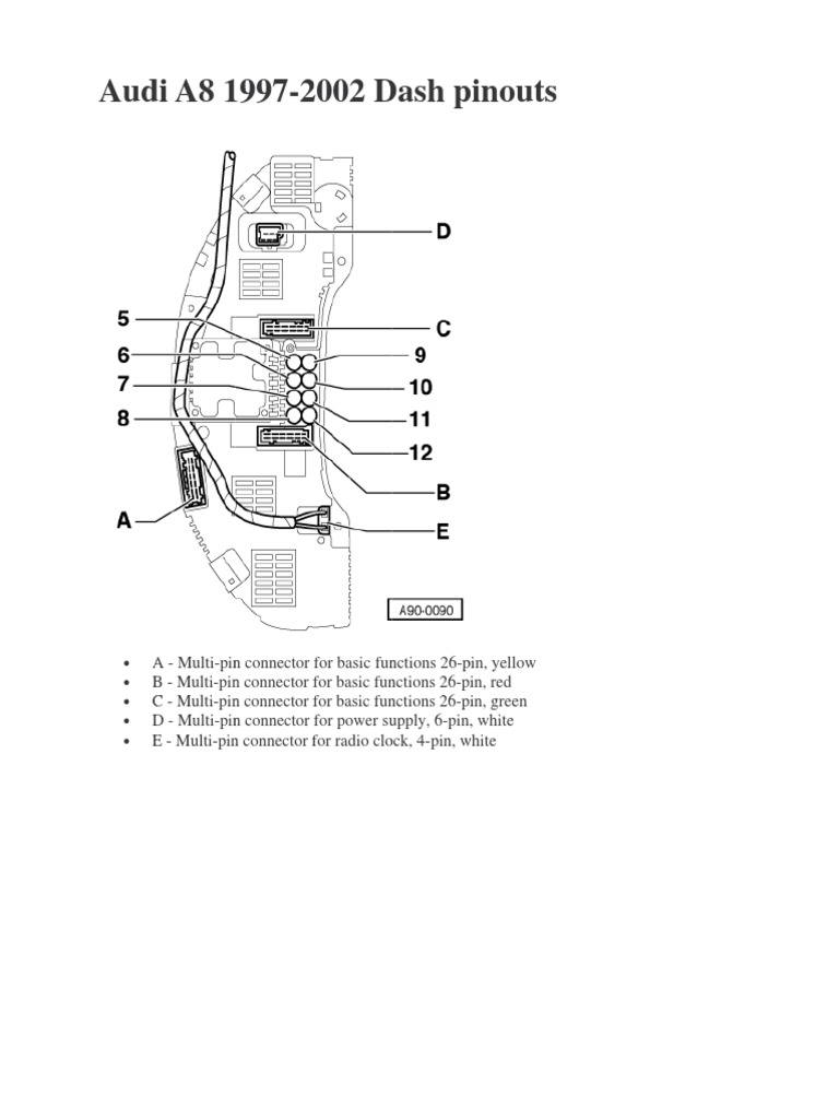 Audi A8 1997-1999 Dash Pinouts | PDF | Anti Lock Braking System ...