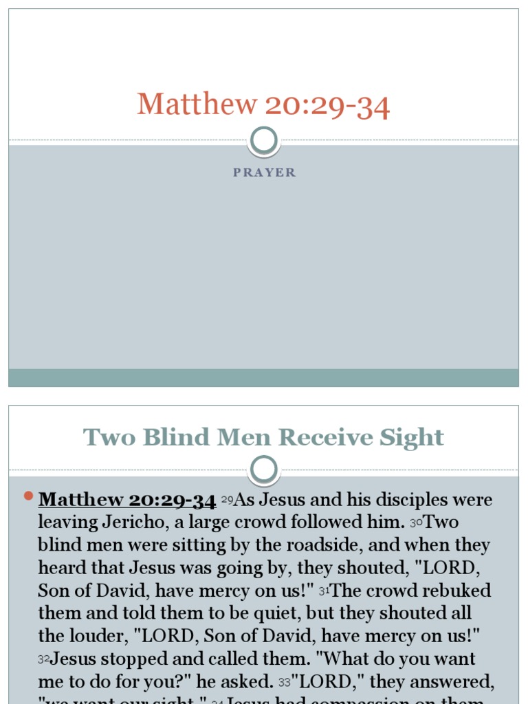 Matthew 20 Two Blind Men | PDF