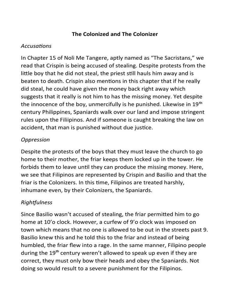 The Colonized and The Colonizer | PDF