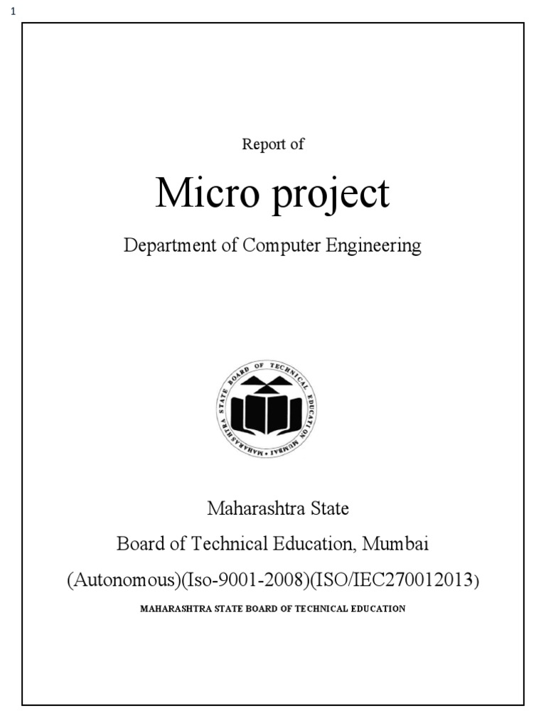 Micro Project: Department of Computer Engineering | Download Free PDF | Microsoft Access | Databases