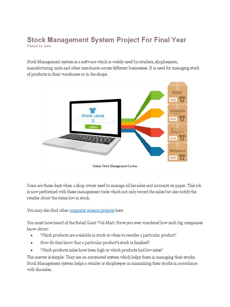 Stock Management System Project For Final Year: Posted by Sam | PDF ...