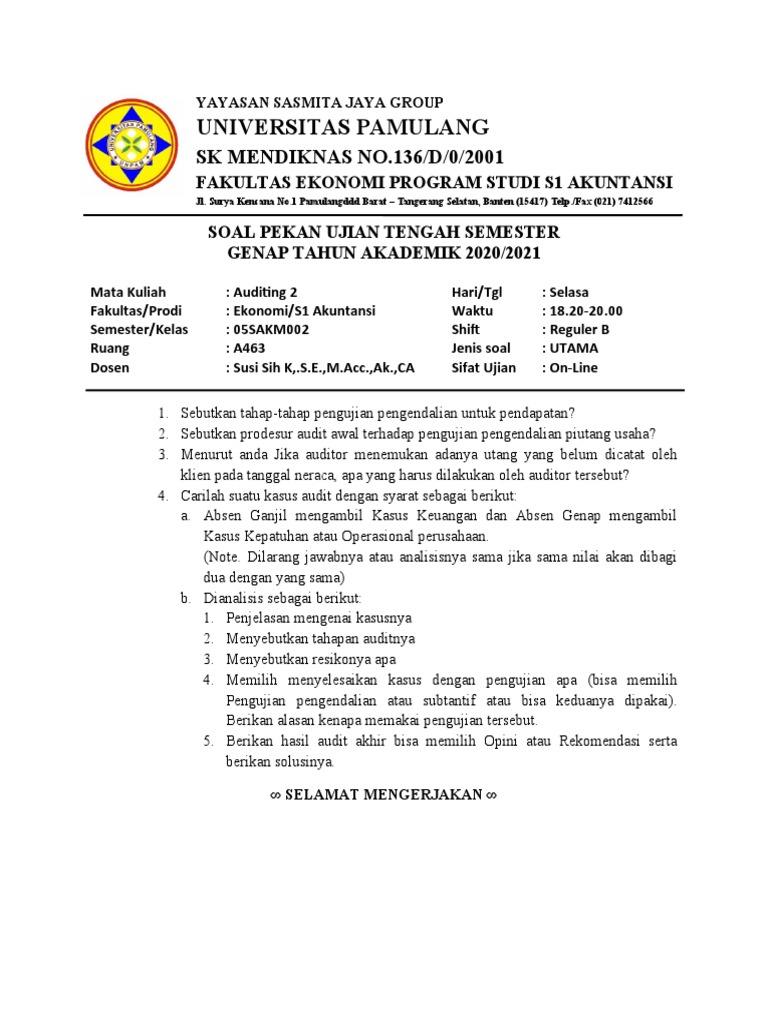 Uts Audit 2 - 1 | PDF