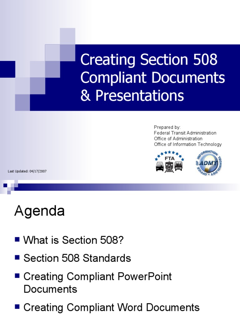 Creating Section 508 Compliant Documents & Presentations | PDF ...