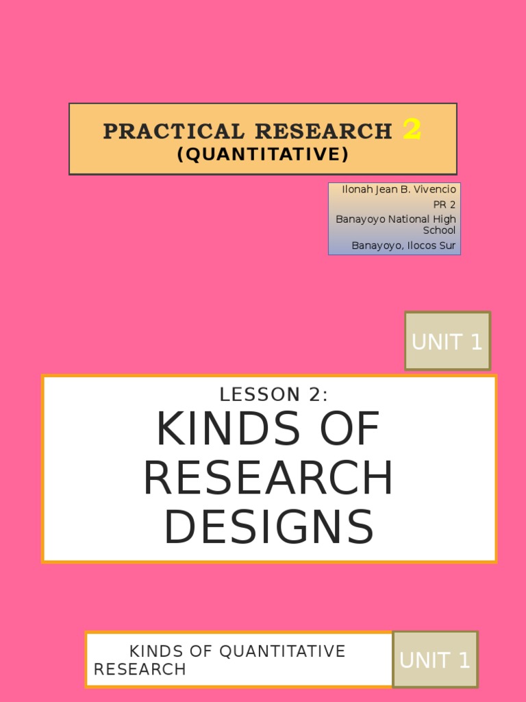 PR 2 - Lesson 2 | PDF | Research Design | Experiment