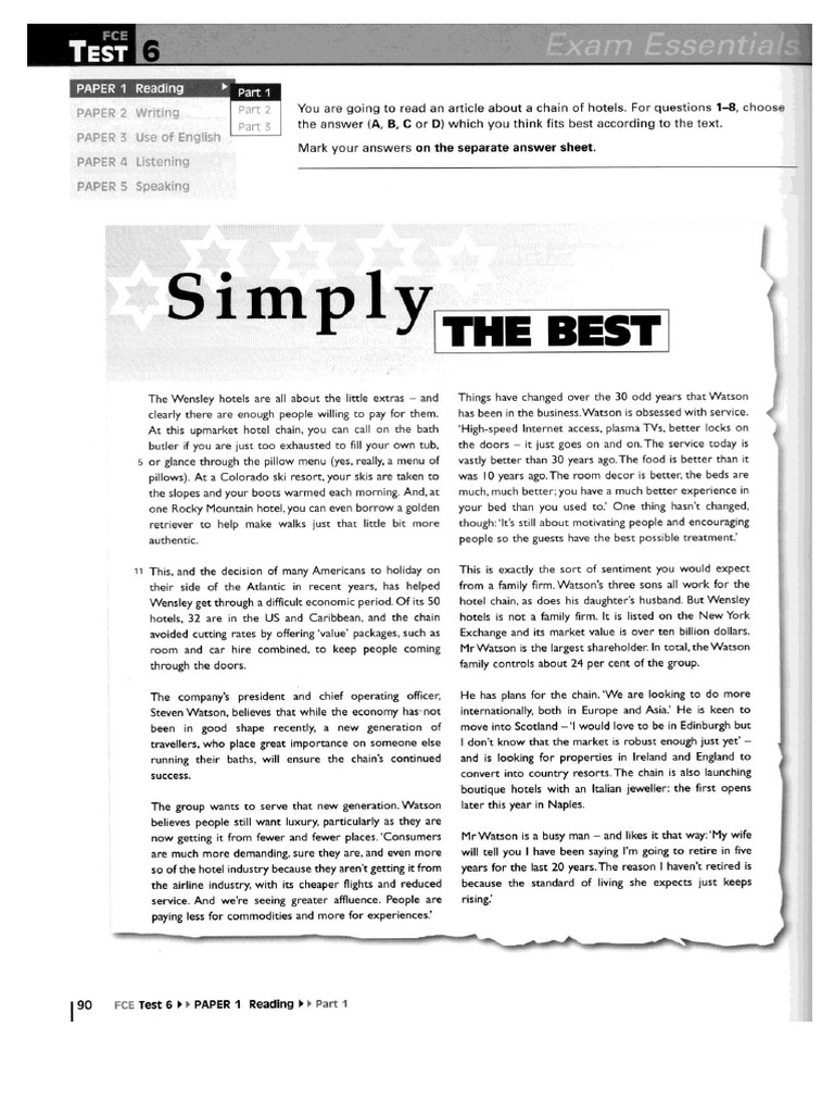 FC Exam Essentials Test 6 PDF