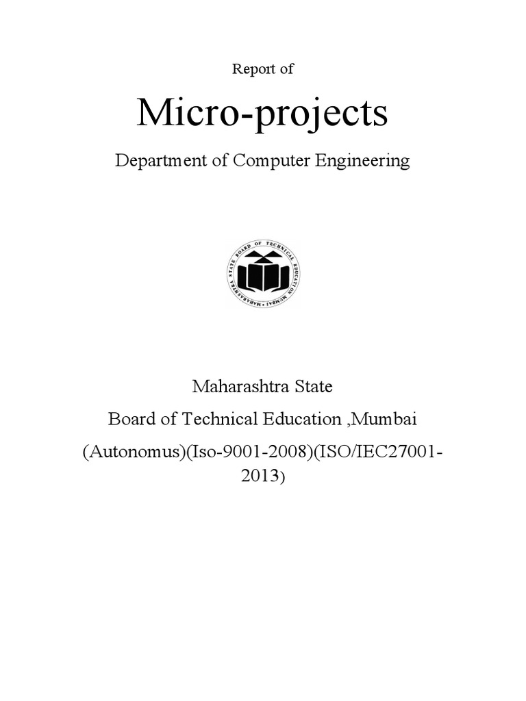Micro-Projects: Department of Computer Engineering | PDF | Sewage ...