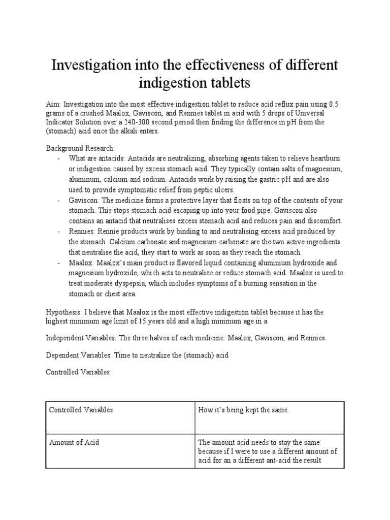 Alex - Lab Report - Investigation Into The Effectiveness of Different ...
