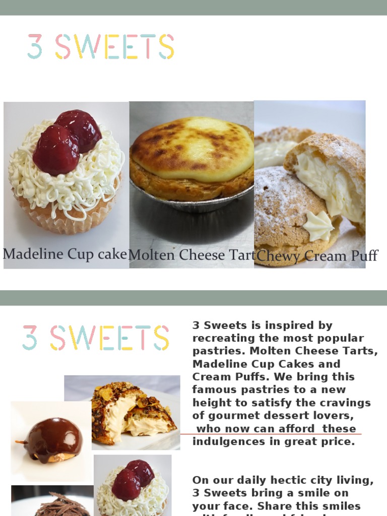 Gourmet Pastries: 3 Sweets Franchise Guide | PDF | Cakes | Candy