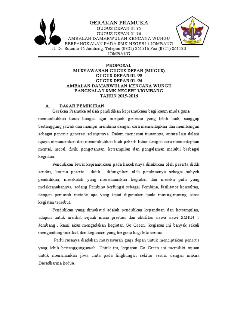 Contoh Proposal Pramuka | PDF