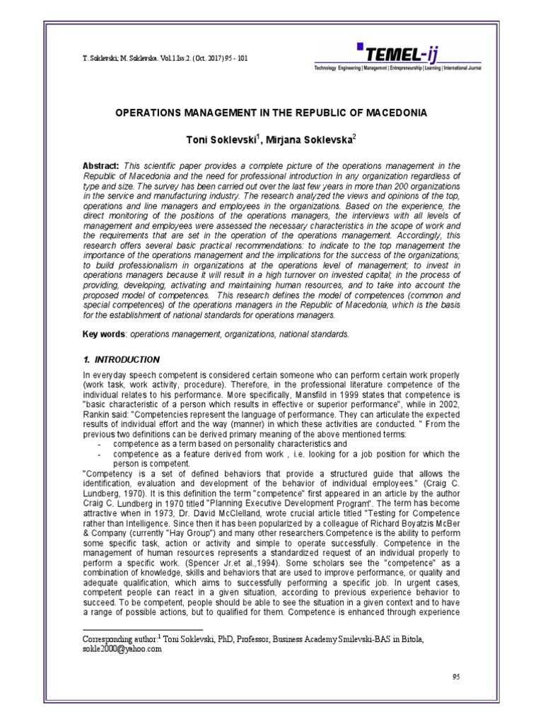 95 101 Soklevski | PDF | Competence (Human Resources) | Economies