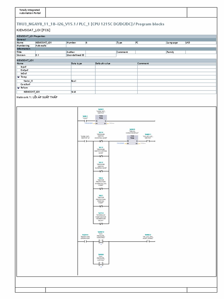 THU3 - NGAY8 - 11 - 18 - l26 - V15.1 / PLC - 1 (CPU 1215C DC/DC/DC) / Program Blocks | PDF ...