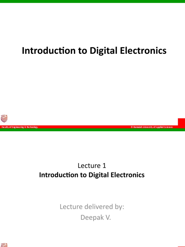 Introduction To Digital Electronics | PDF | Digital Electronics ...
