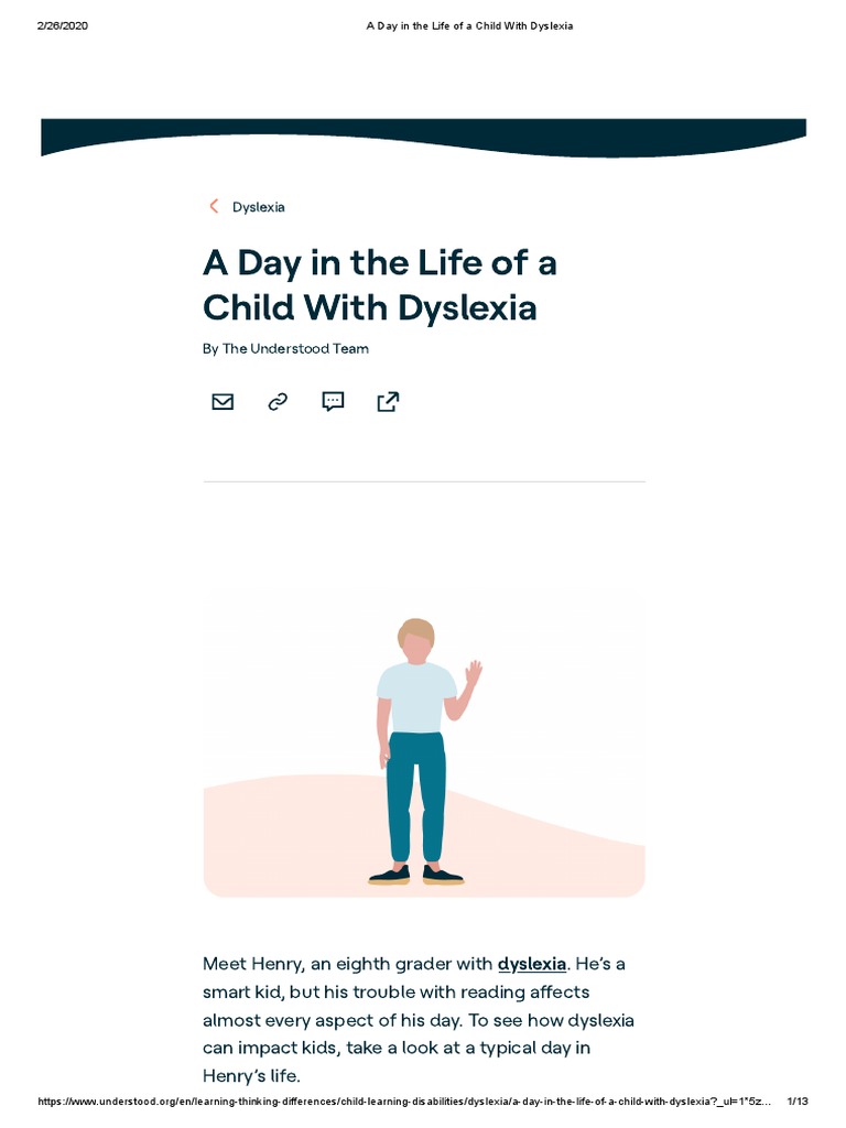 A Day in The Life of A Child With Dyslexia | PDF | Dyslexia | Cognition