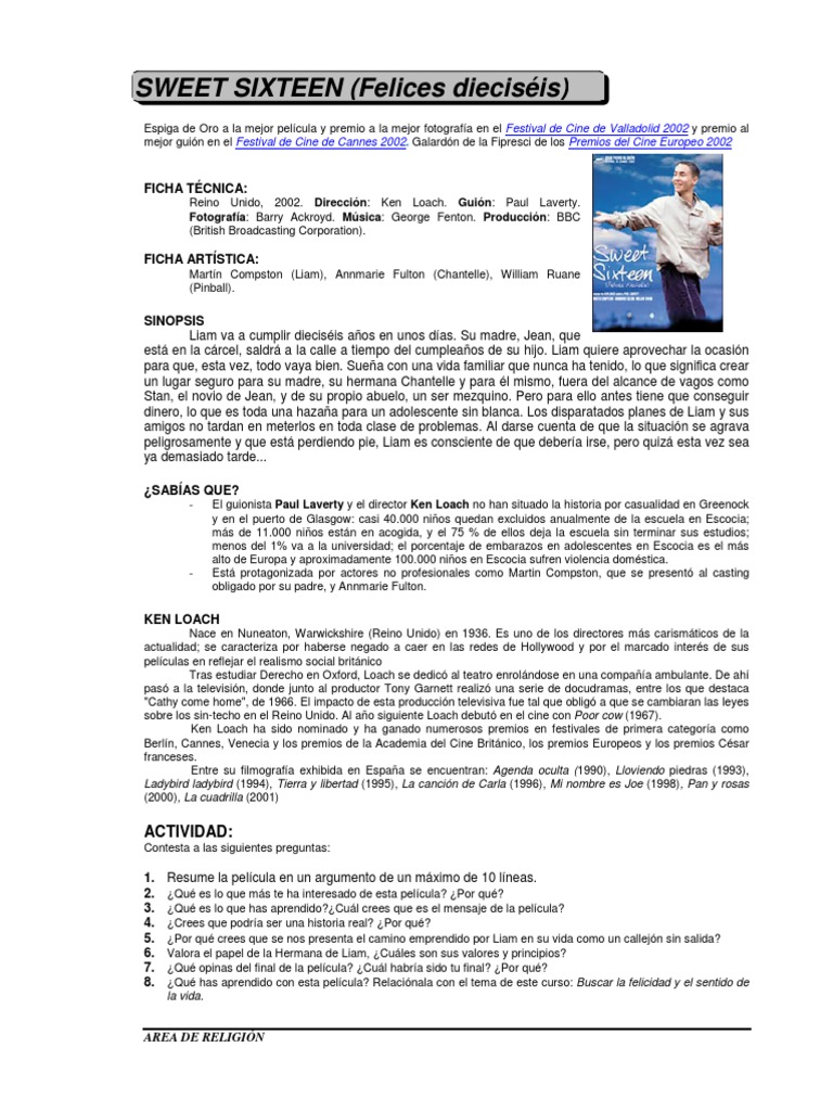 Sweet Sixteen | PDF | Reino Unido | Cine