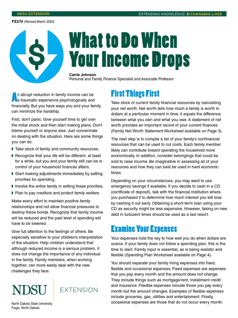 What To Do When Your Income Drops | PDF | Mortgage Loan | Supplemental ...