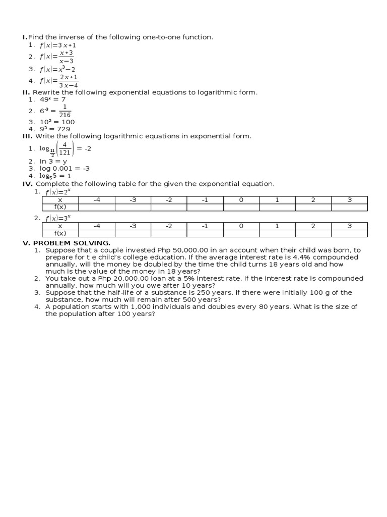 Gen Math2 | PDF | Logarithm | Interest