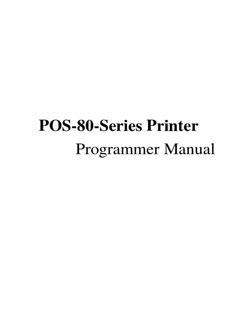 POS-80-Series Programmer Manual | PDF | Ascii | Printer (Computing)