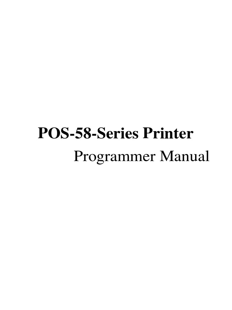 POS-58-Series Programmer Manual | PDF | Ascii | Printer (Computing)