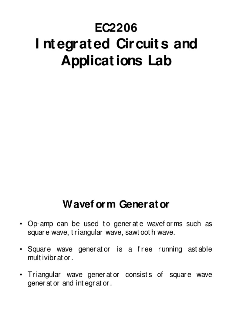 Design and Implementation of Square Wave and Triangular Wave Generators ...