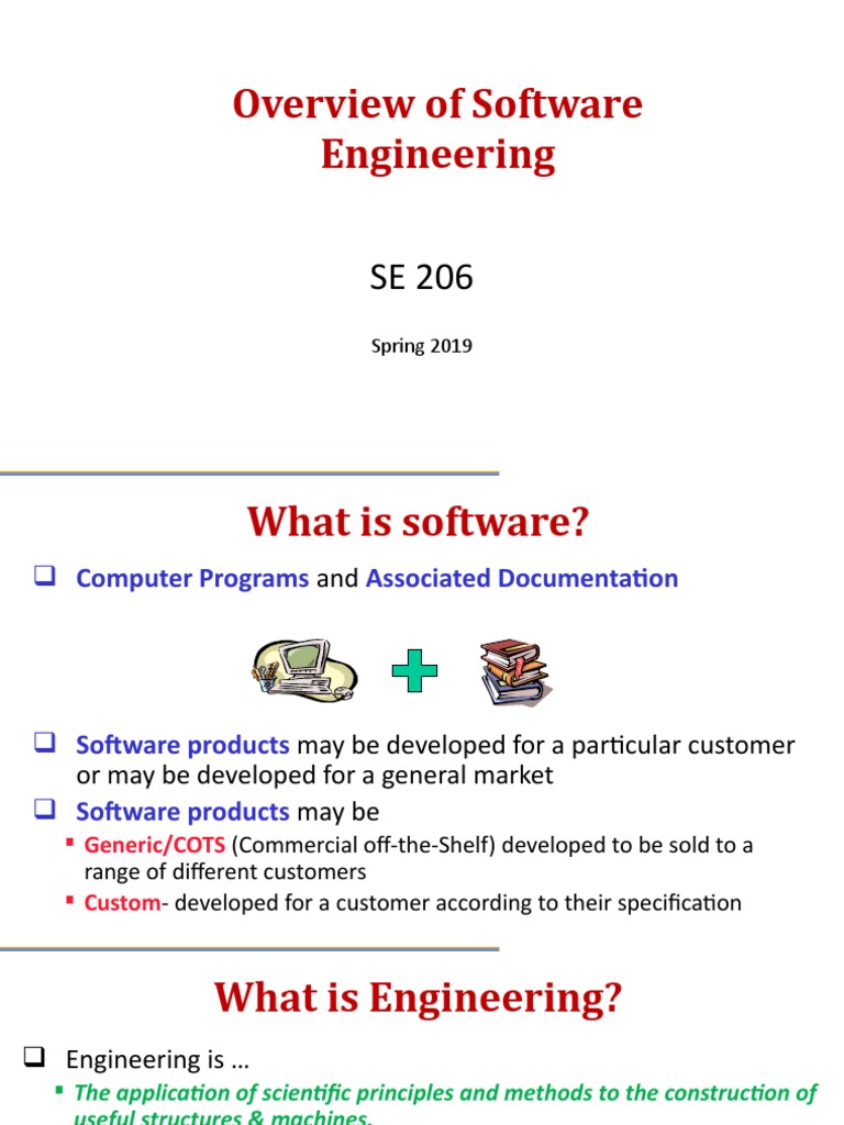 SE206-01-Overview of SE | PDF | Software Quality | Engineering