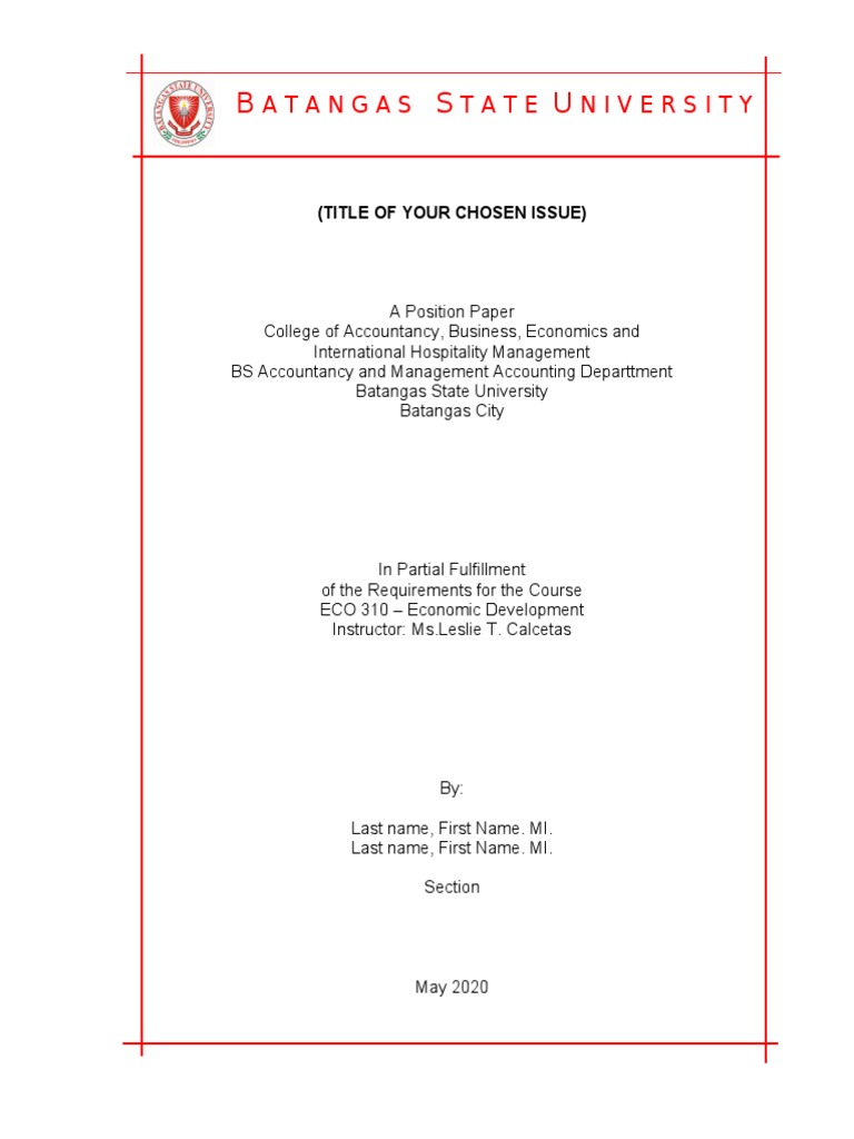 Position Paper Format | PDF