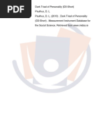 Short Dark Triad (SD3) Questionnaire | PDF | Dark Triad | Personality ...
