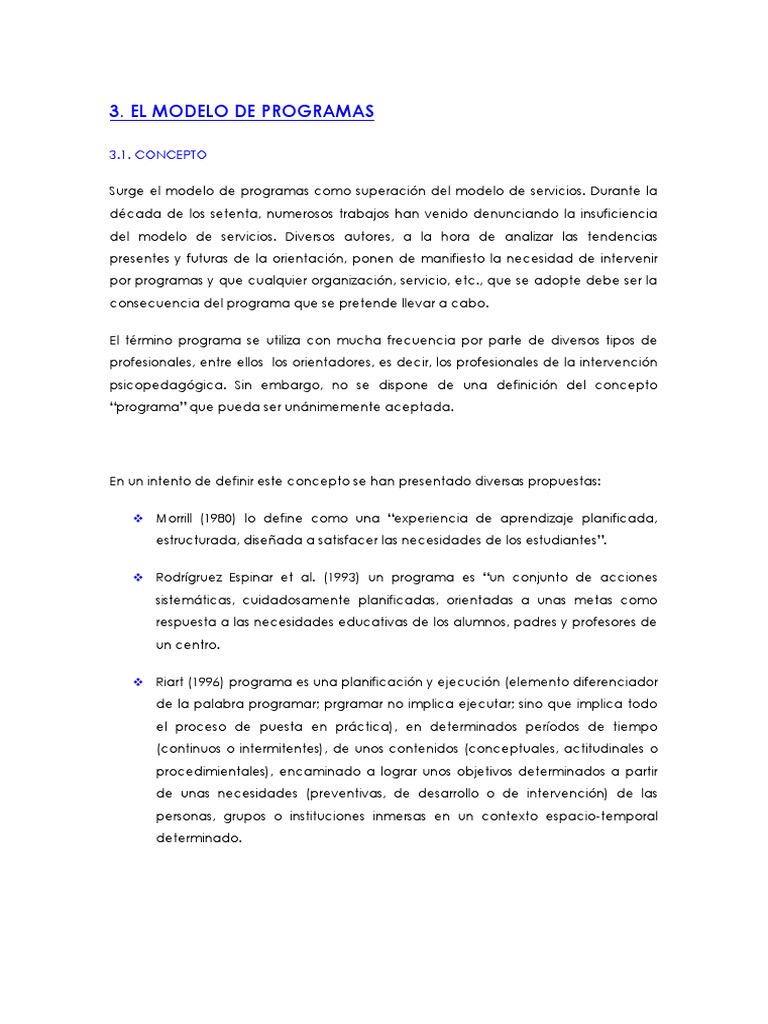 Modelo de Programas | PDF | Evaluación | Planificación