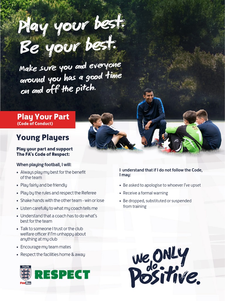 Fa Respect Code of Conduct Young Players | PDF