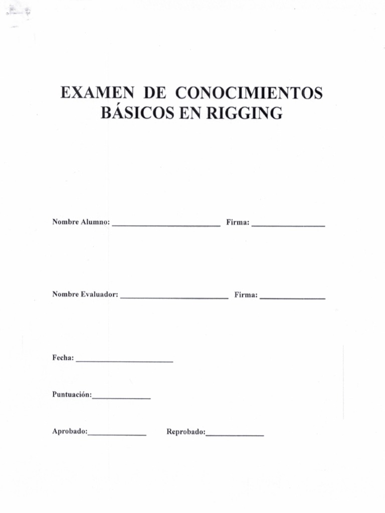 Examende Conocimientos Basicos de RIGGING | PDF