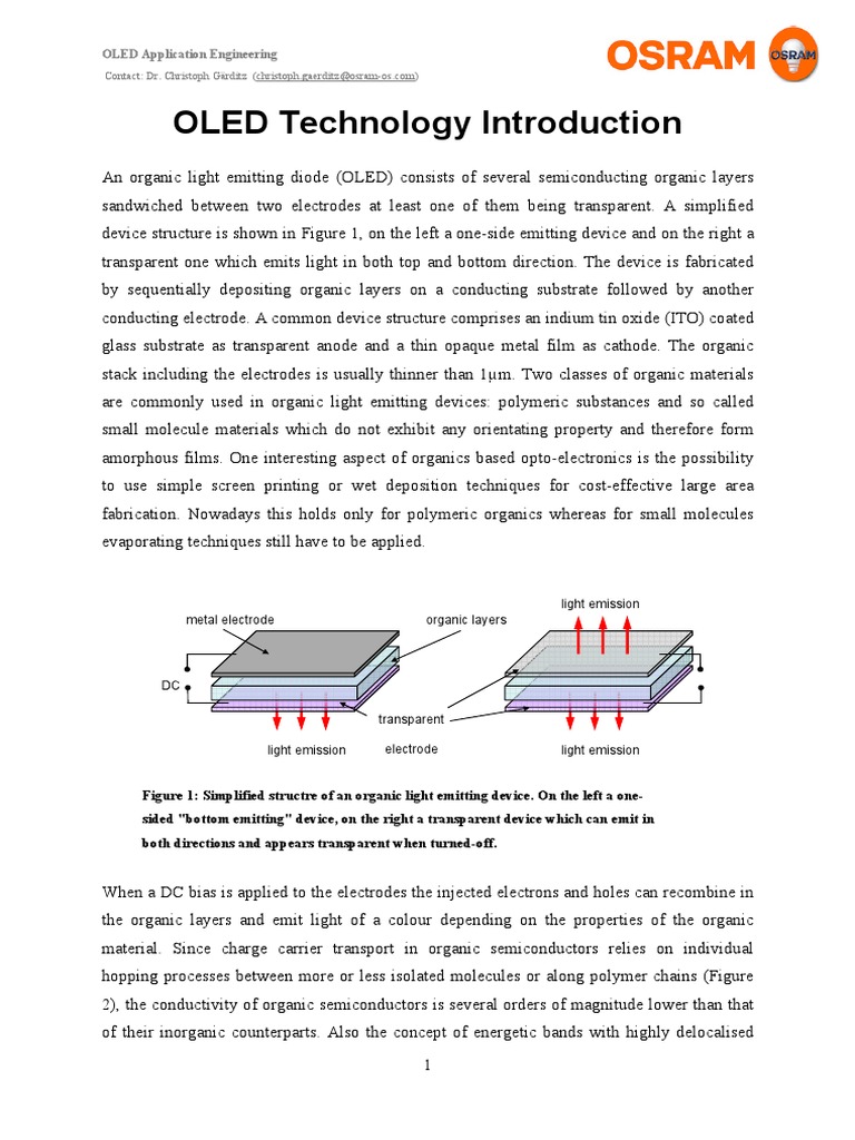 1 Oled For Stuydents | PDF | Oled | Materials Science