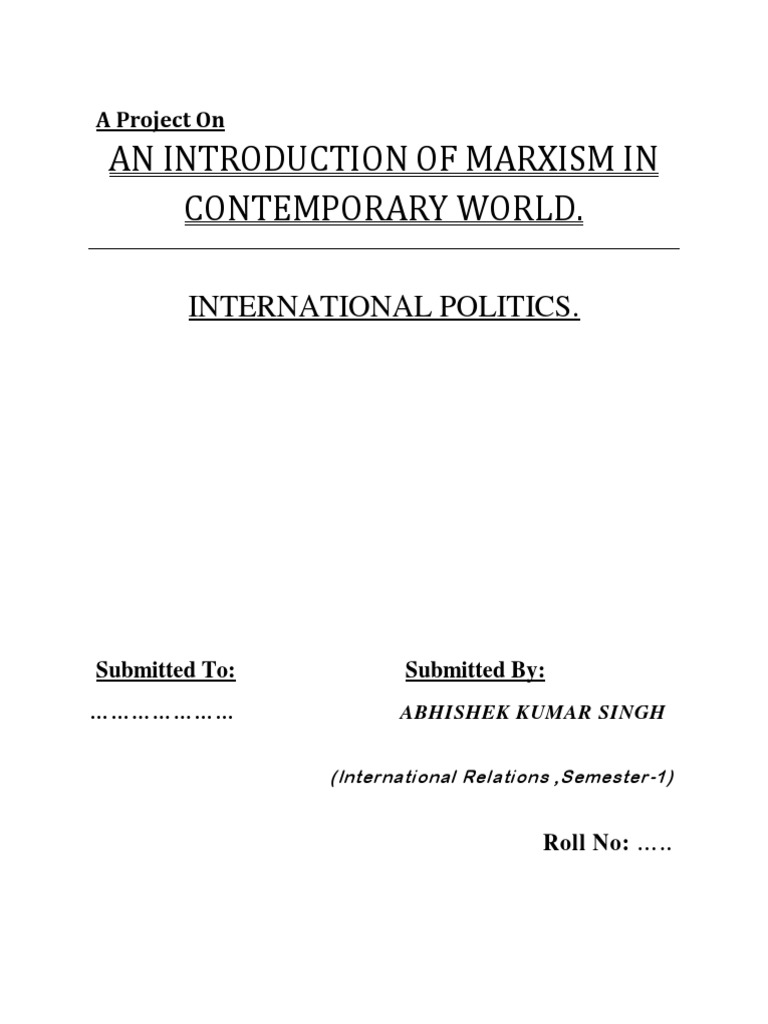 Abhi Project | PDF | Marxism | Karl Marx