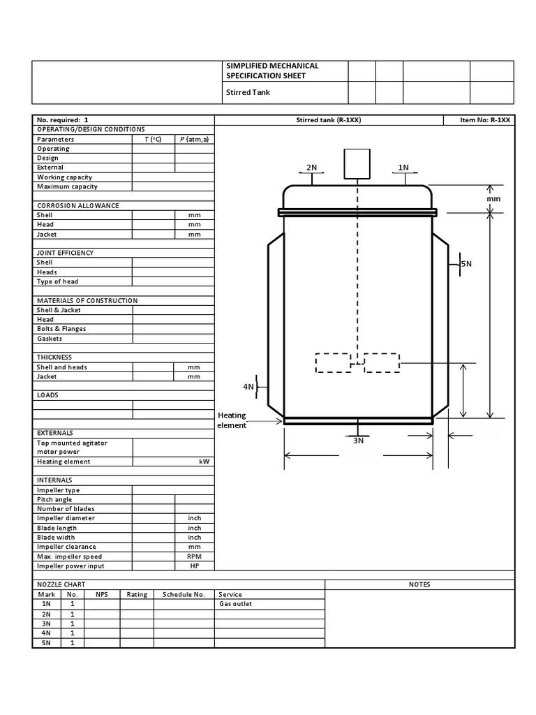 Simplified Mechanical Specification Sheet Sample | PDF