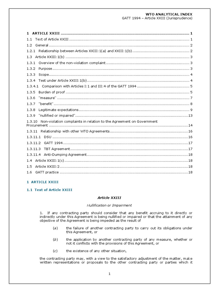 Gatt 1994 | PDF | General Agreement On Tariffs And Trade | Social ...