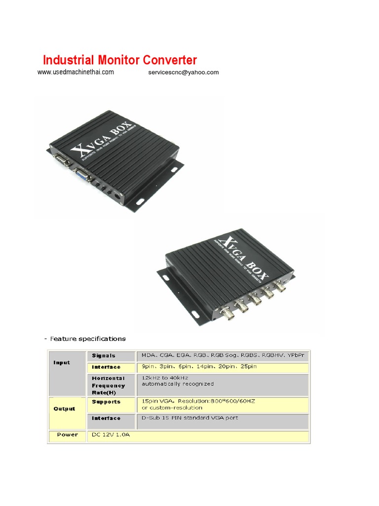 Industrial Monitor Converter Overview | PDF | Computer Monitor ...