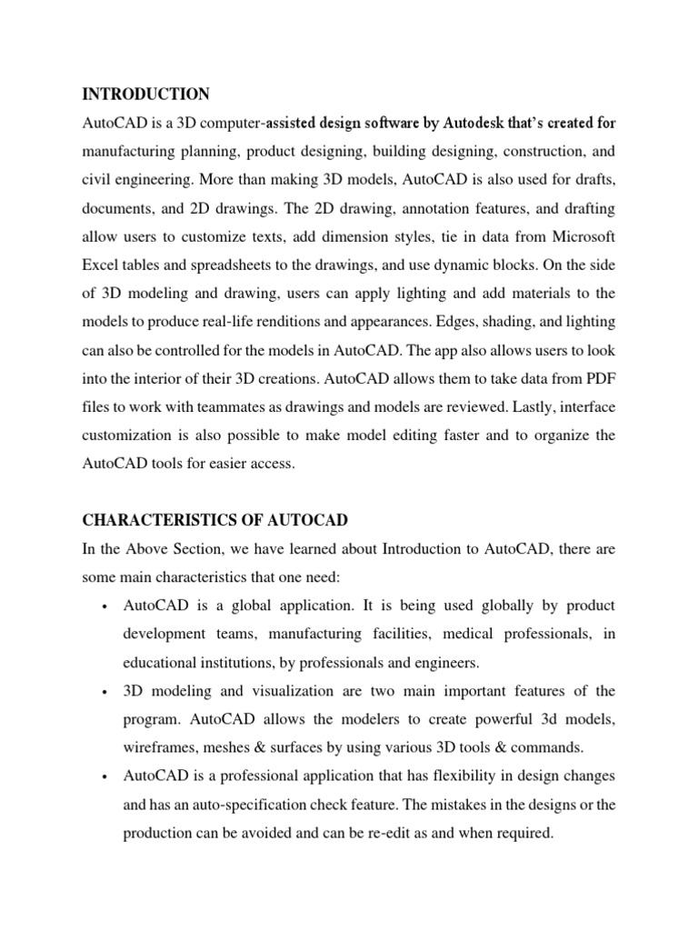 AutoCAD Notes-1 | PDF | Auto Cad | 3 D Computer Graphics